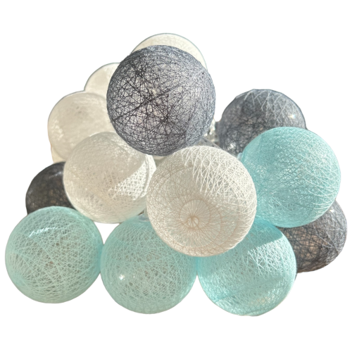 Lampki COTTON BALLS 20 LED kule błękit nr 2 | Sklep Internetowy LEDigo